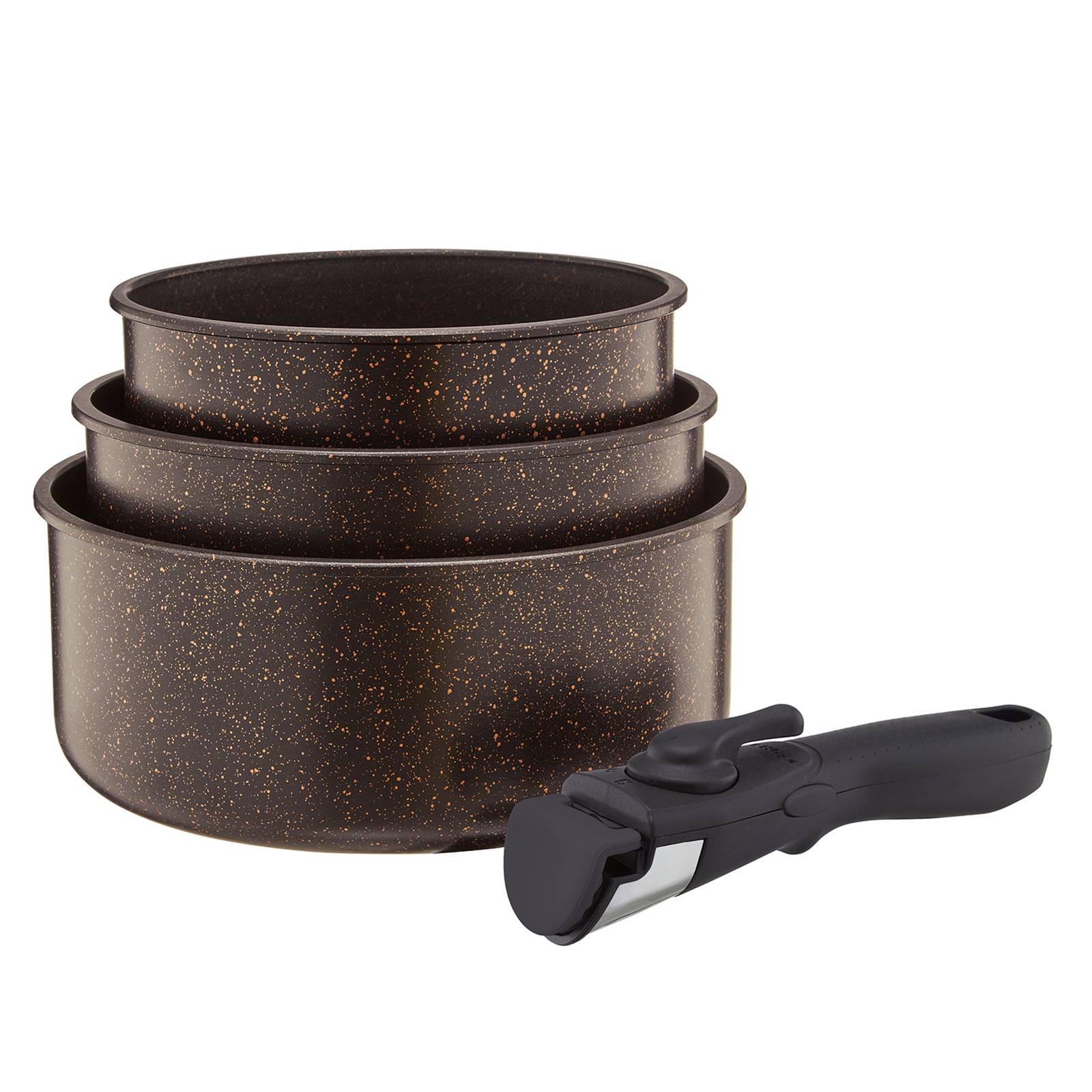 Topfset mit abnehmbarem Griff 3-teilig Gold AMBITION