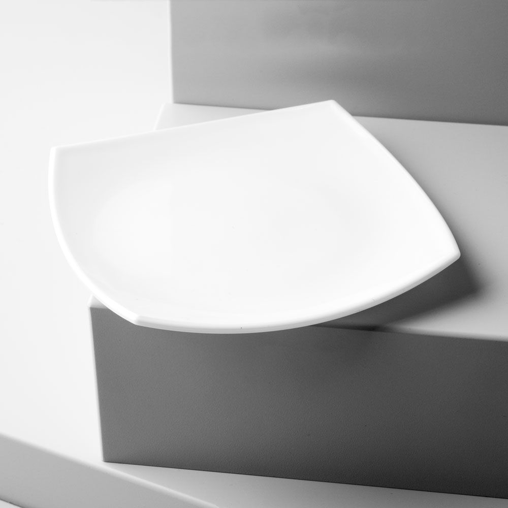 Talerz Deserowy Quadrato 18 5 X 18 5 Cm Bia y LUMINARC