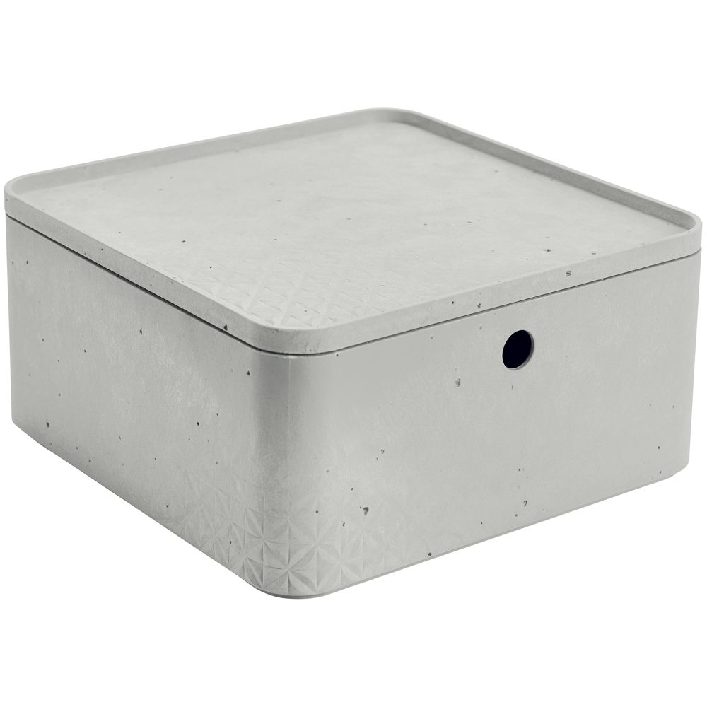 Storage box square 3 L Concrete light gray CURVER