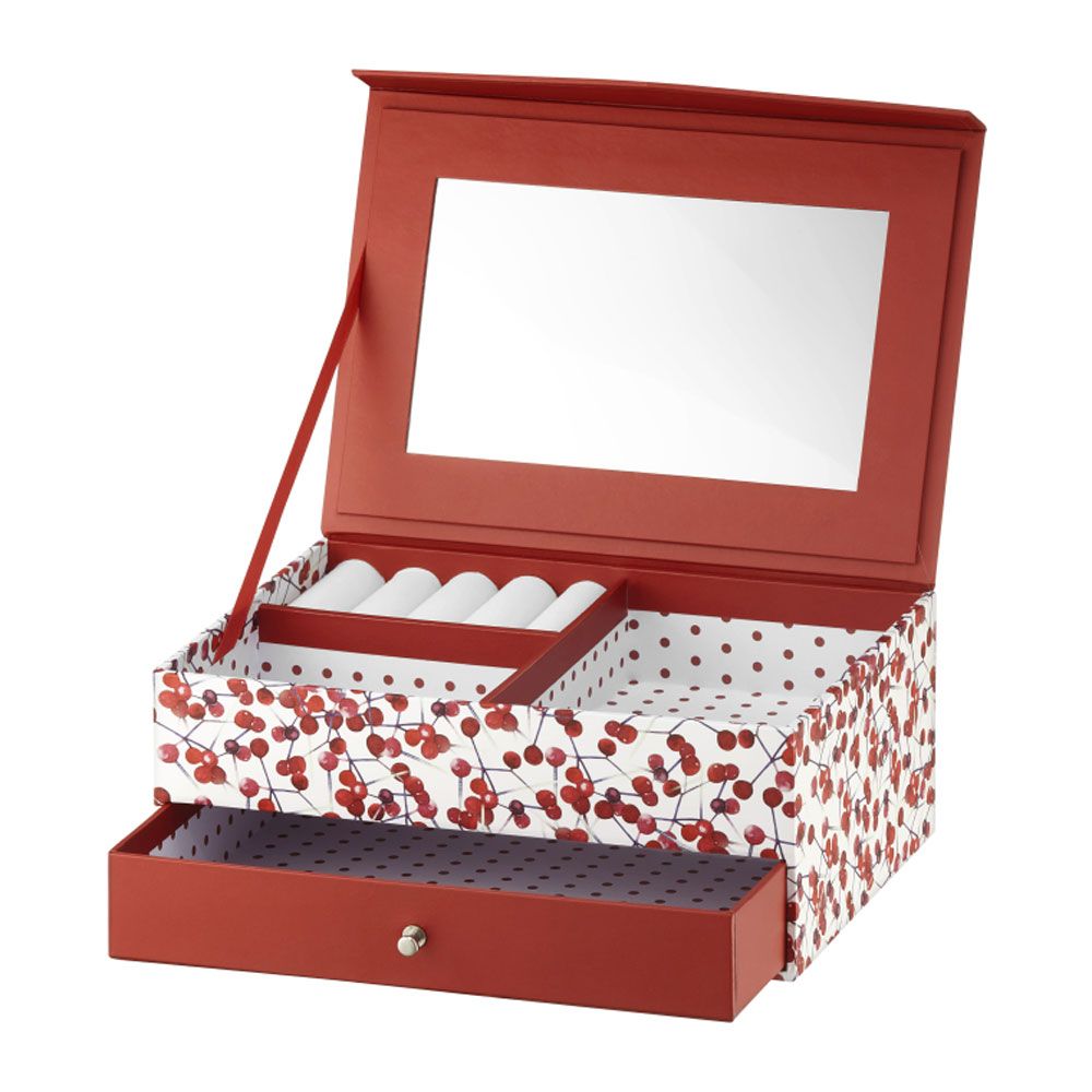 Schmuck Koffer- Box mit Schublade und Spiegel Look Holly 20 x 14 x 8 cm ...