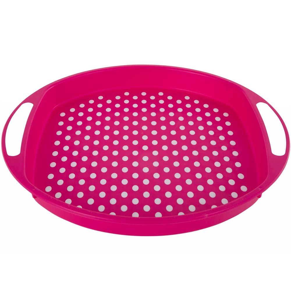 Taca Plastikowa Okr g a Z Uchwytami 40 X 4 5 Cm R owa