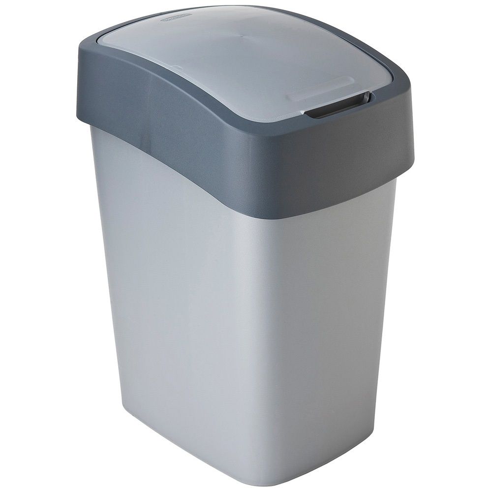 Tilting waste bin Flip Bin 9 l silver-graphite CURVER